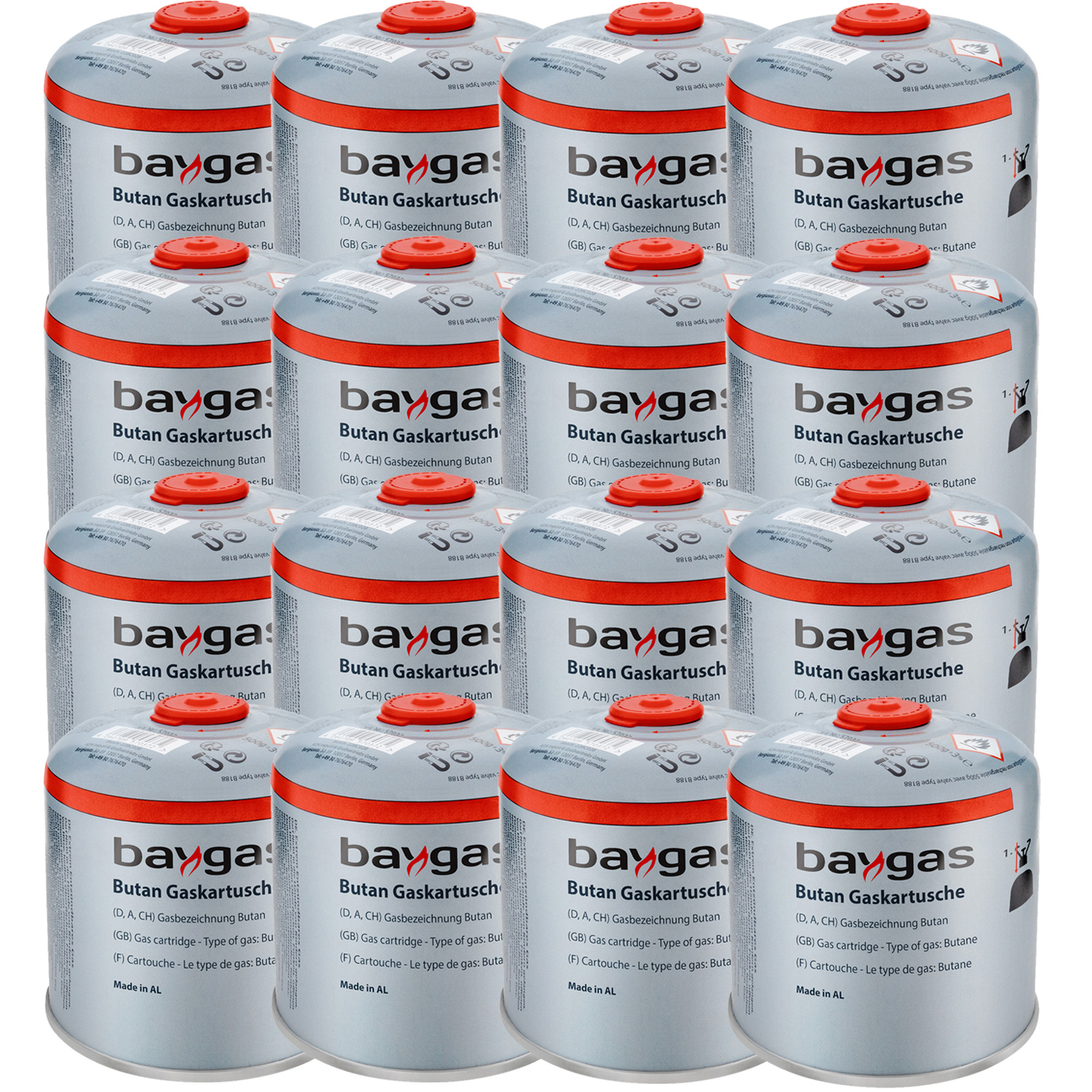 12 x Butangas Schraubkartusche 500g EN417 Gaskartusche | Grill Experte
